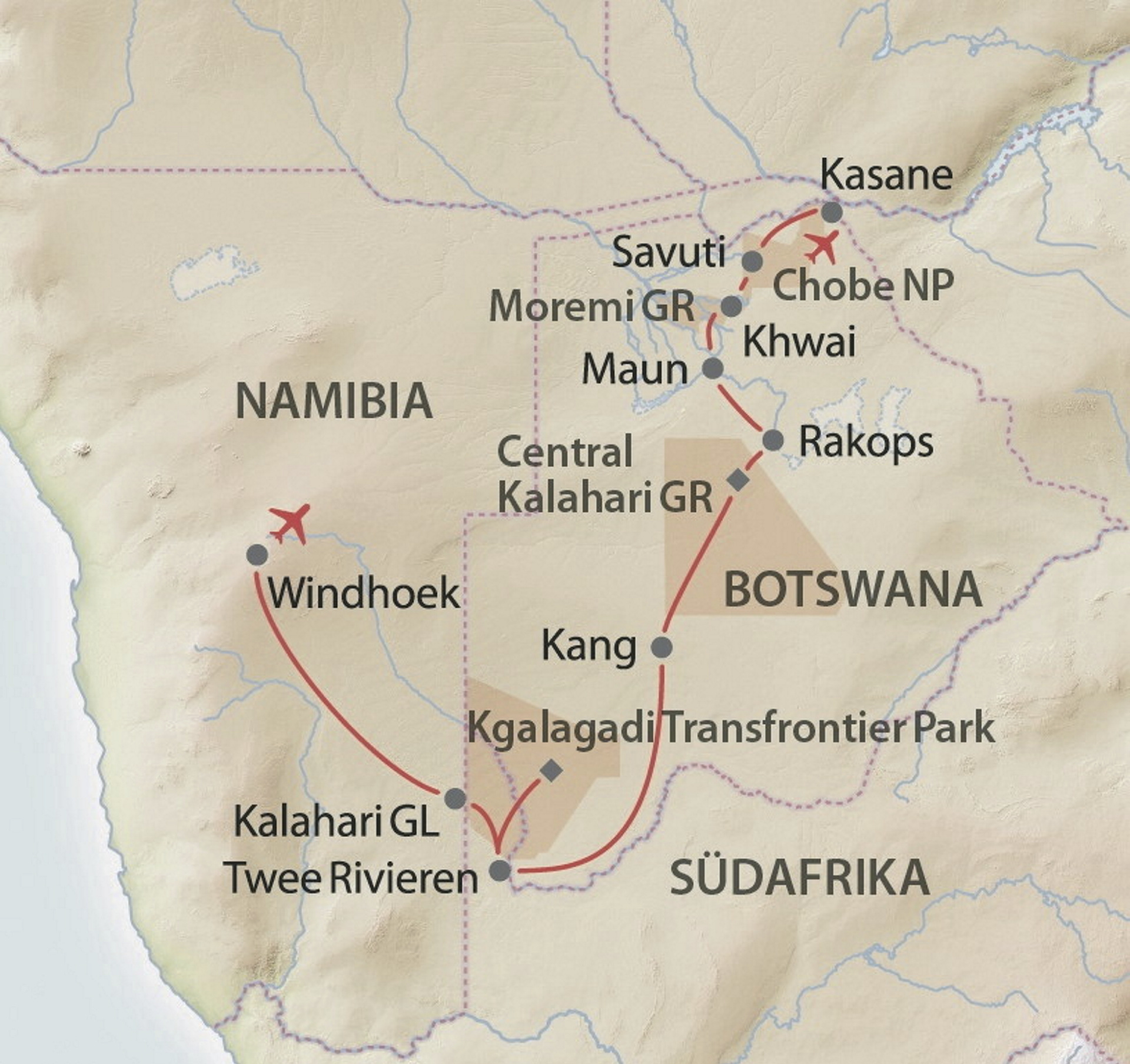 Windhoek bis Chobe - Spektakuläre Wunderwelten - Karawane